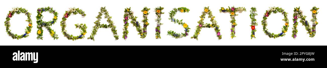 Blooming Flower Letters Building English Word Organisation Stock Photo ...