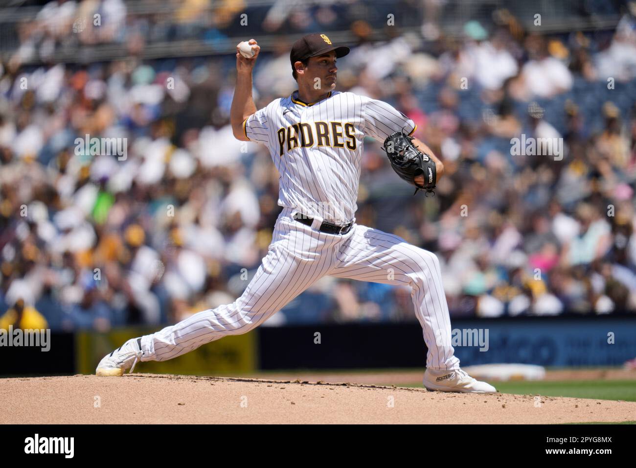San Diego Padres starting pitcher Seth Lugo works against a Cincinnati ...