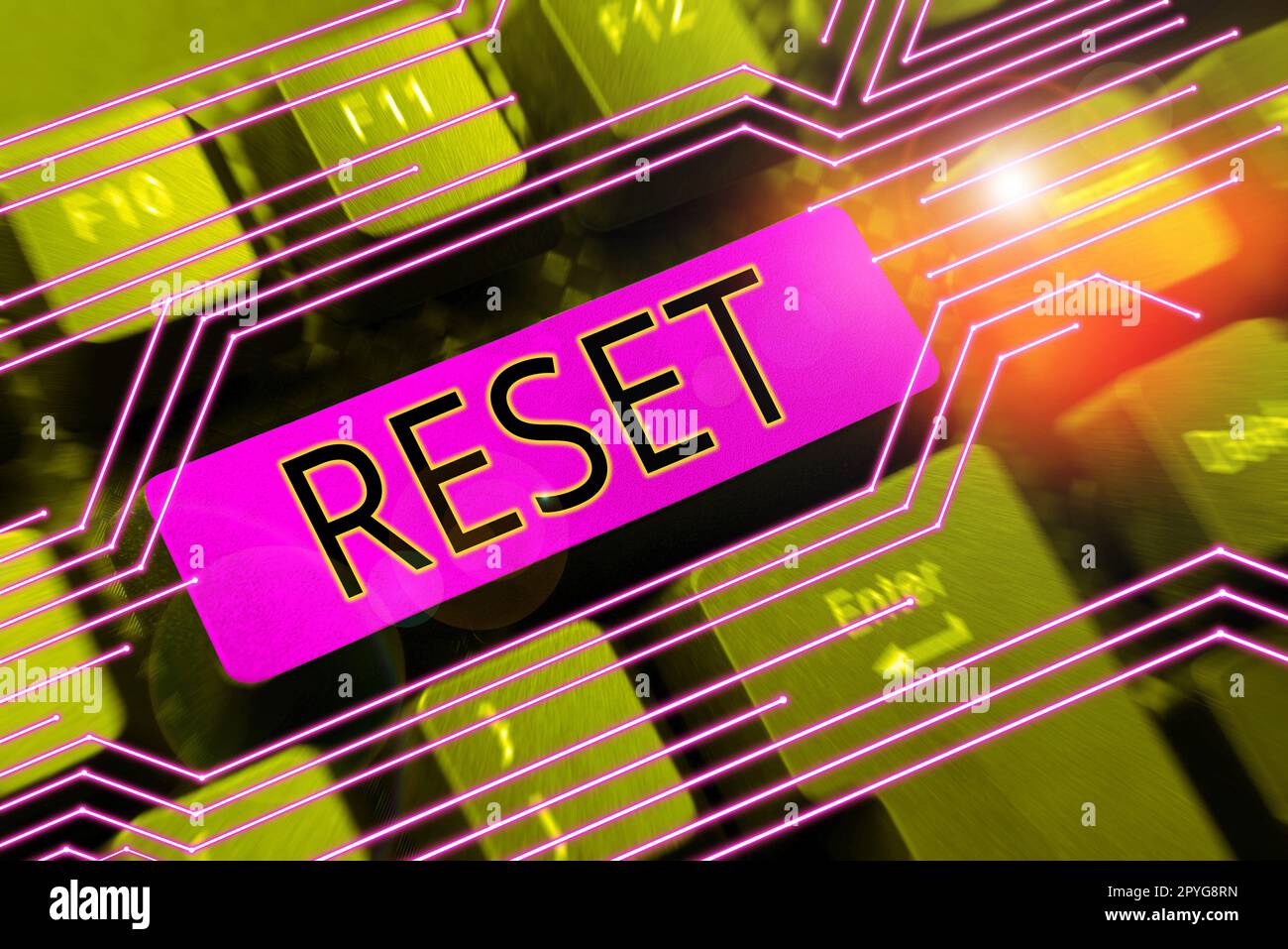 Text caption presenting Reset. Business showcase cause device return to ...