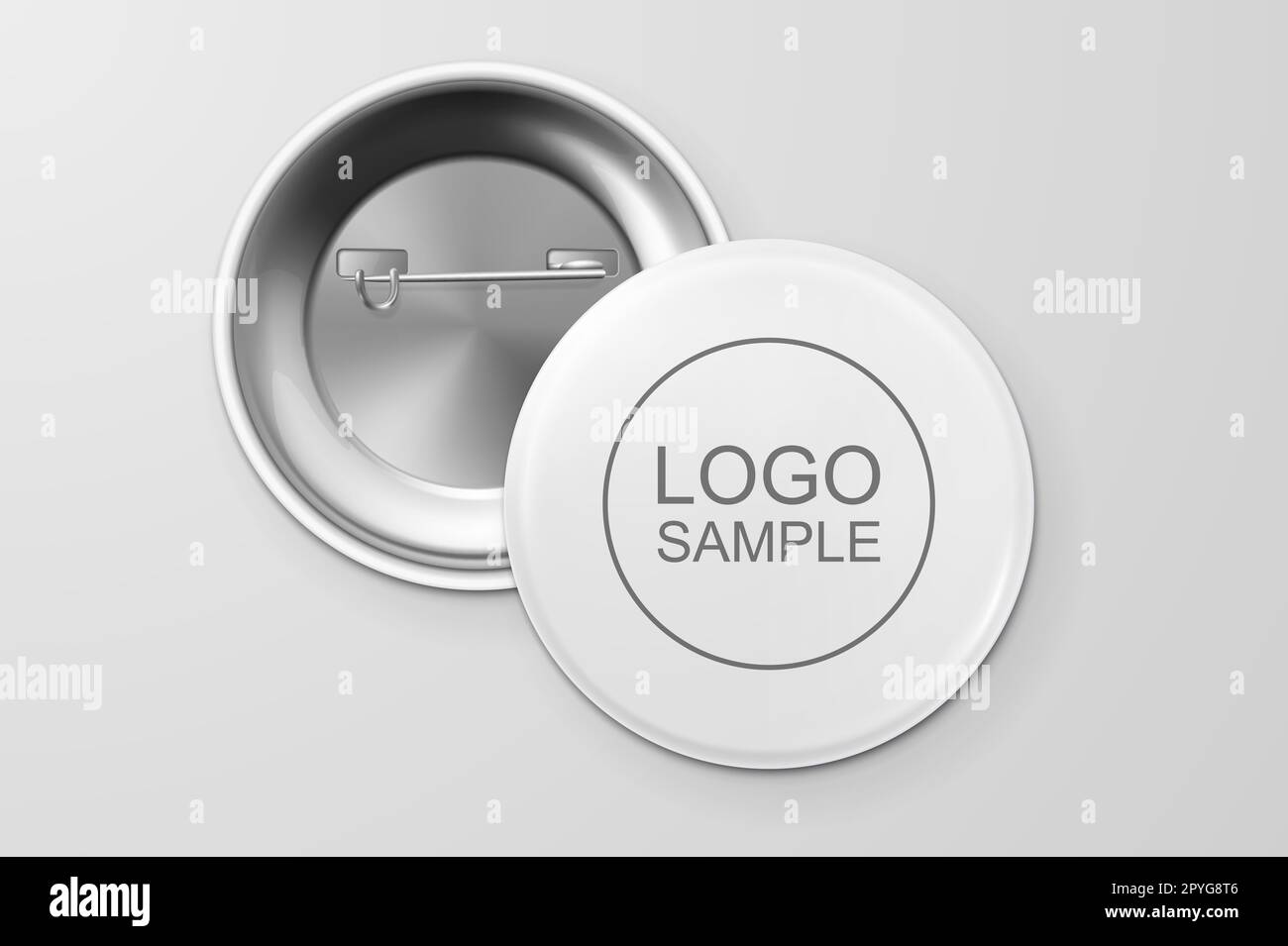 Blank button badge, front and back view. Design template. Vector EPS10 ...