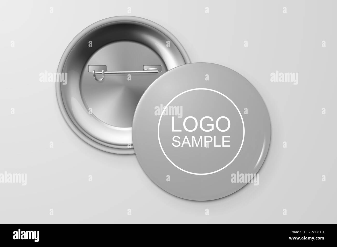 Blank button badge, front and back view. Design template. Vector EPS10 ...