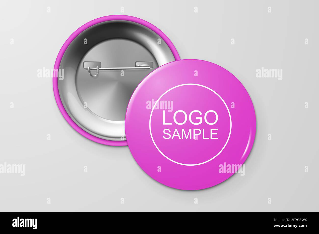 Blank button badge, front and back view. Design template. Vector EPS10 ...