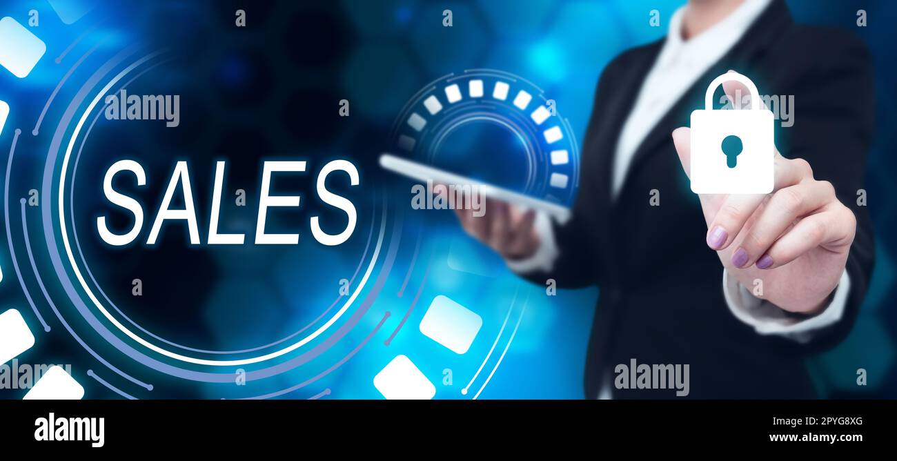 Hand writing sign Sales. Concept meaning exchange of commodity for ...