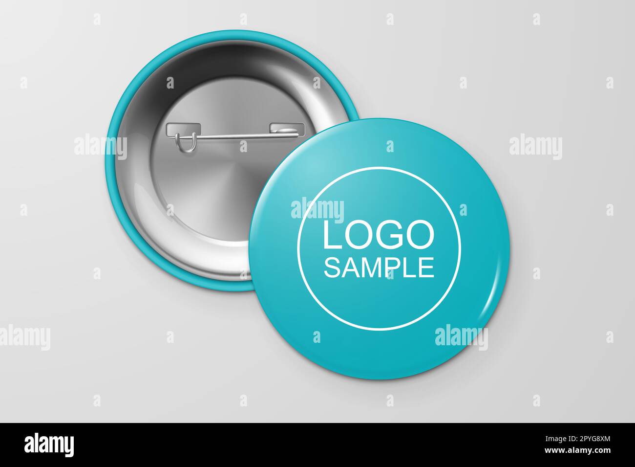 Blank button badge, front and back view. Design template. Vector EPS10 ...