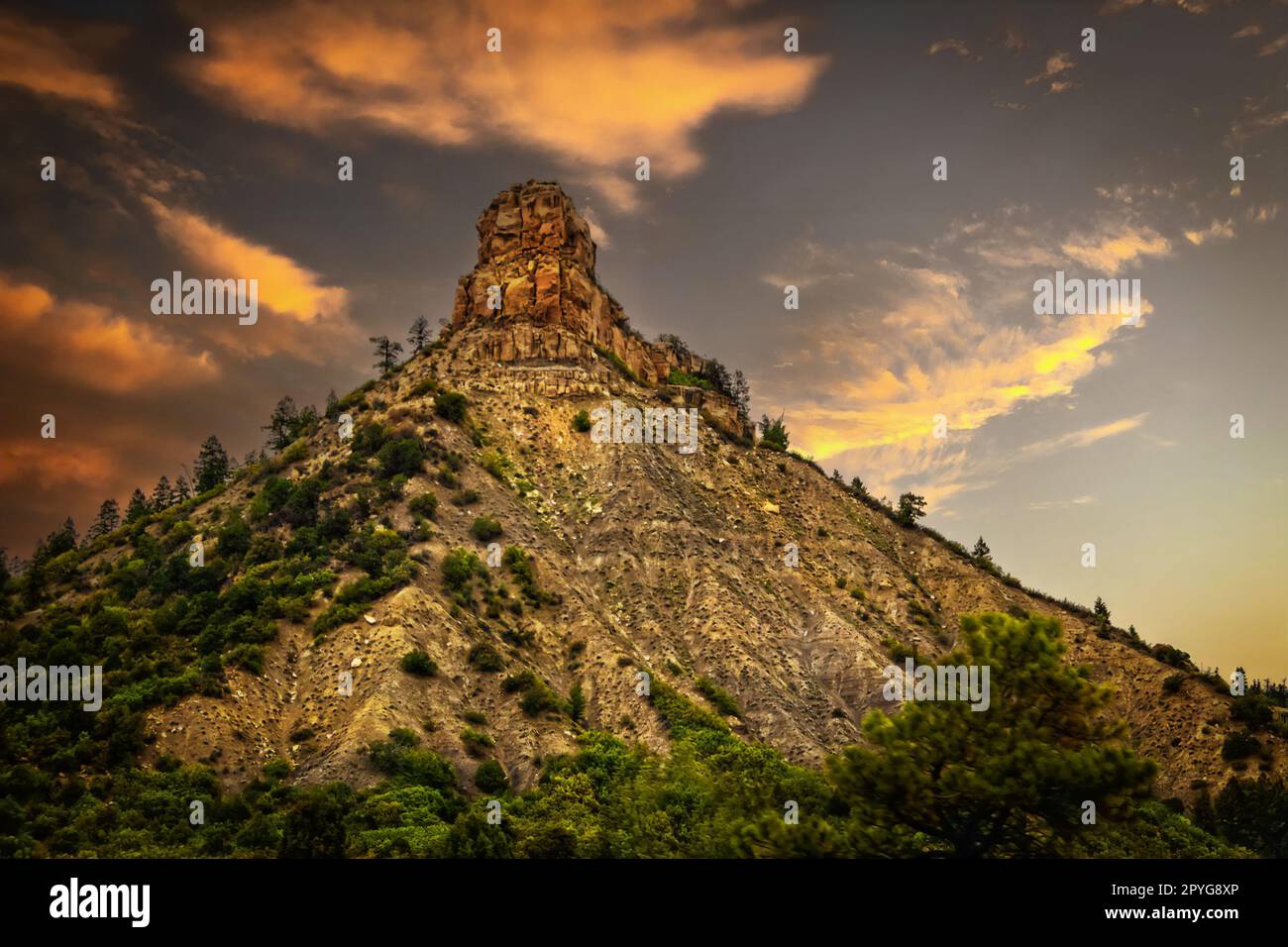 iconic Chimney Rock mountain - National Monument in Colorado USA ...