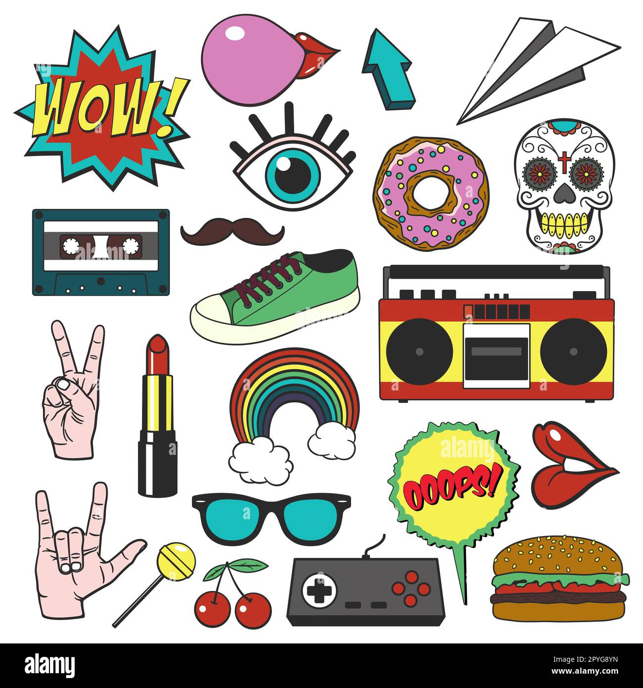 Cartoon hamburger bubble Cut Out Stock Images & Pictures - Alamy