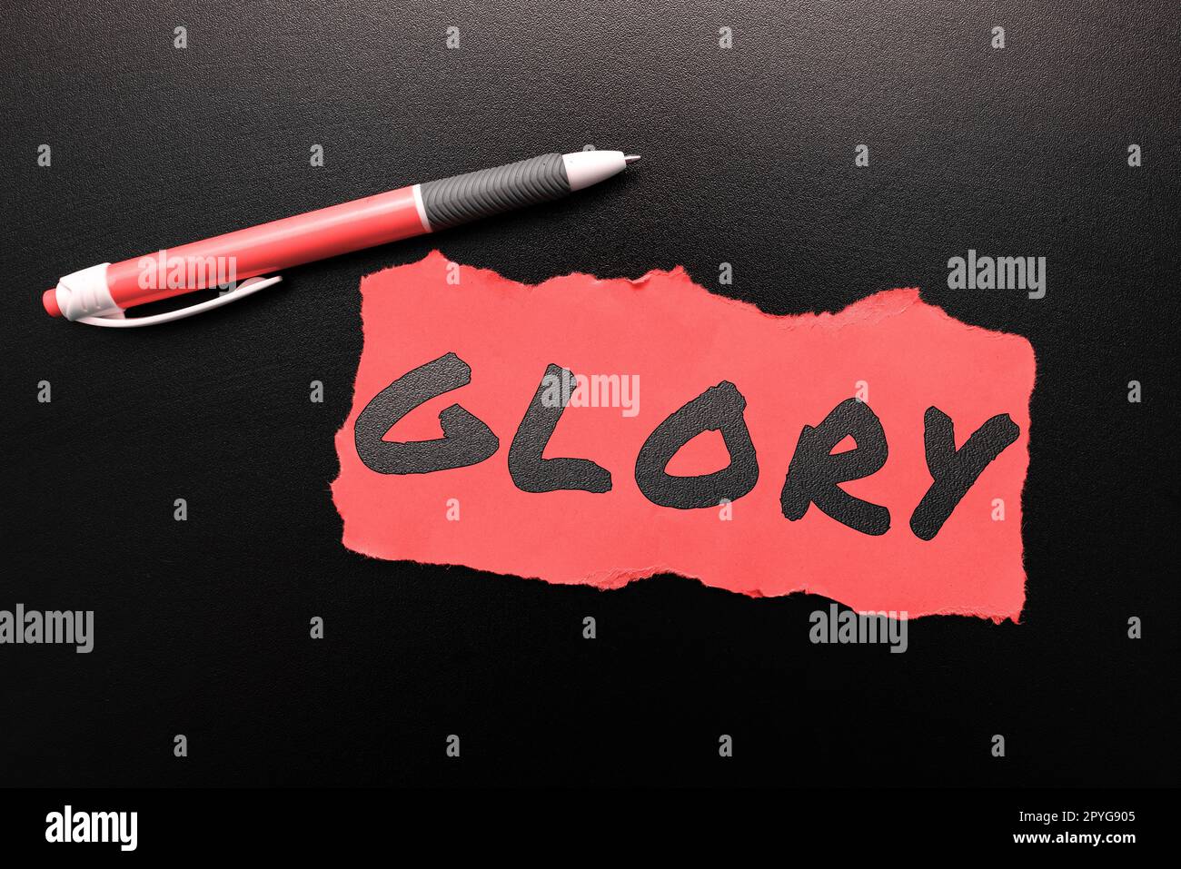 Handwriting text Glory. Word for high renown or honor won by notable ...