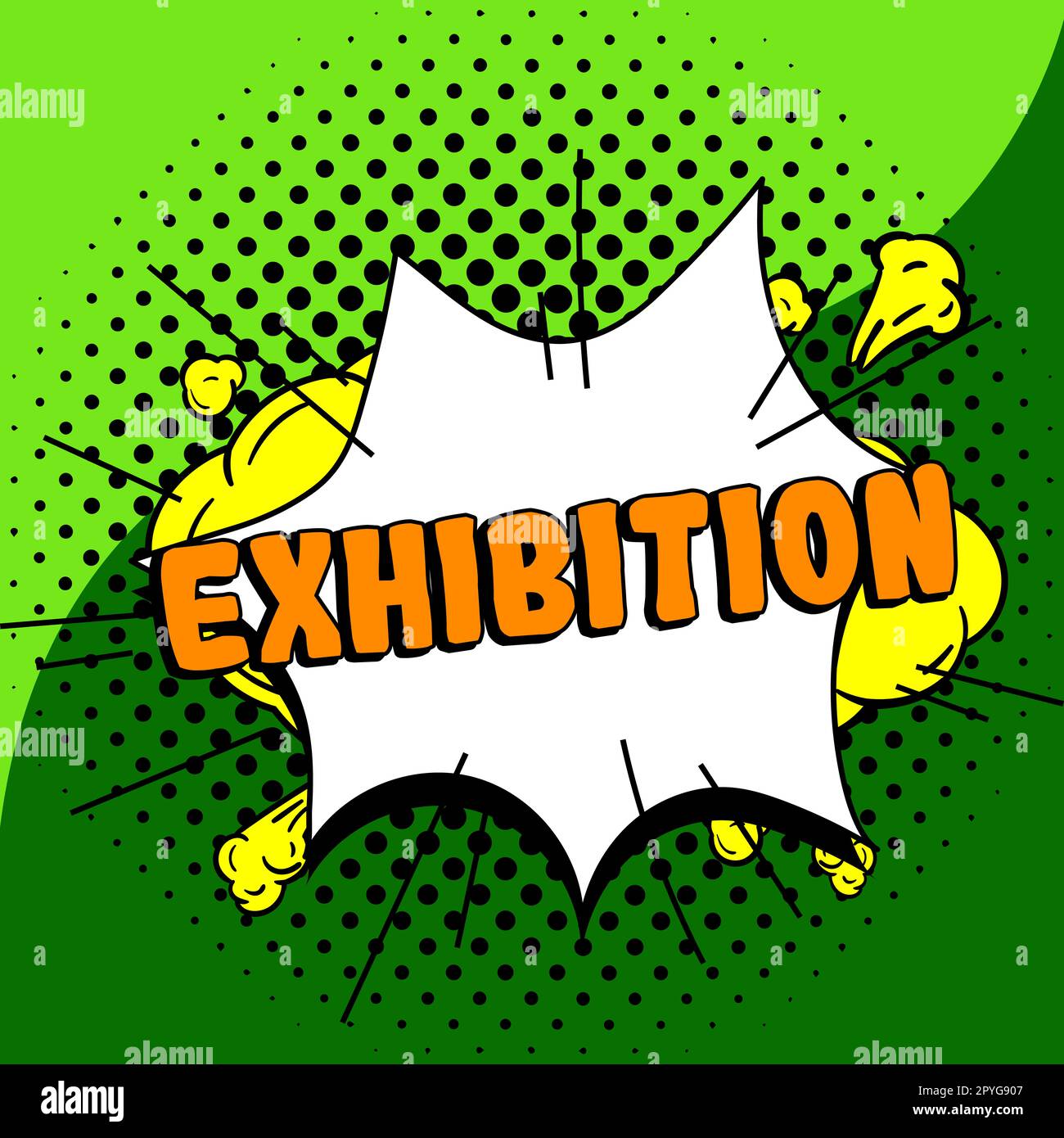 Conceptual caption Exhibition. Conceptual photo and act of exposing ...