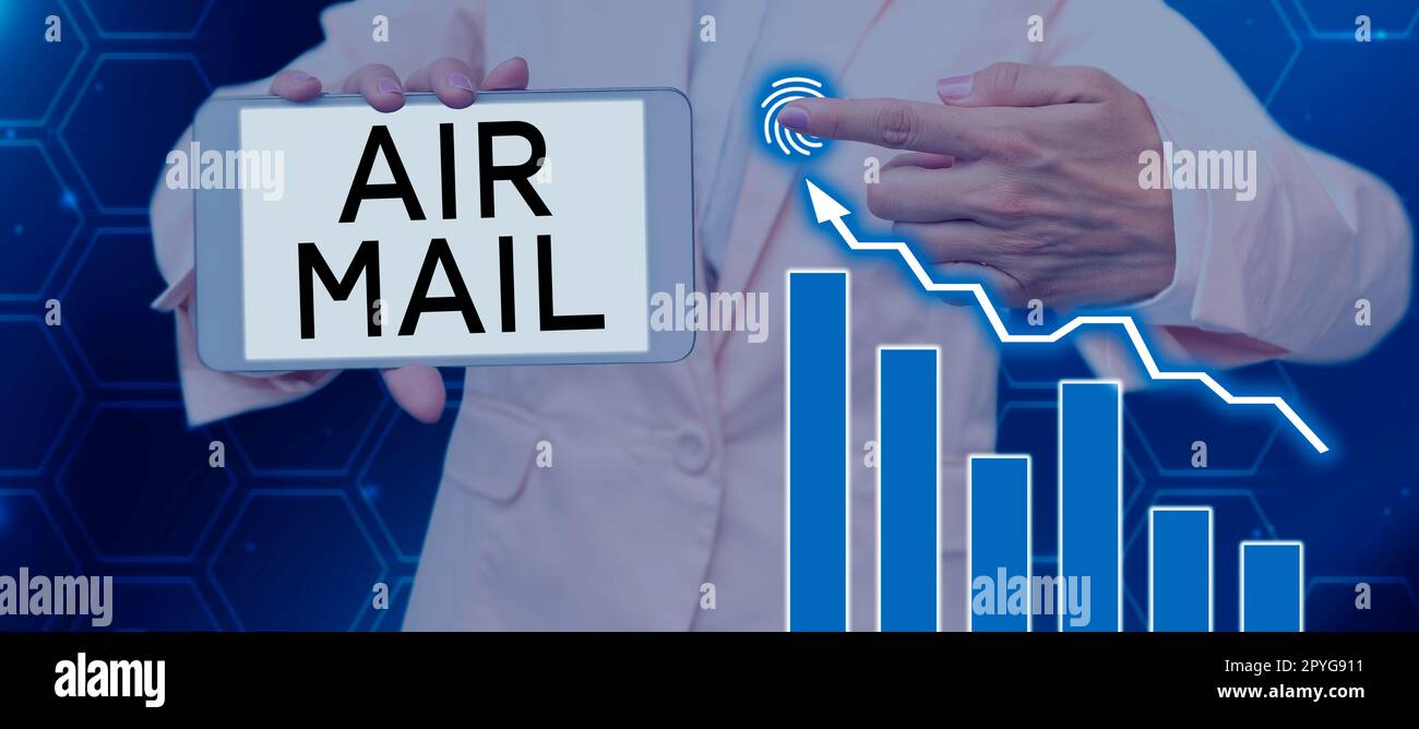 Writing displaying text Air Mail. Business approach the bags of letters ...