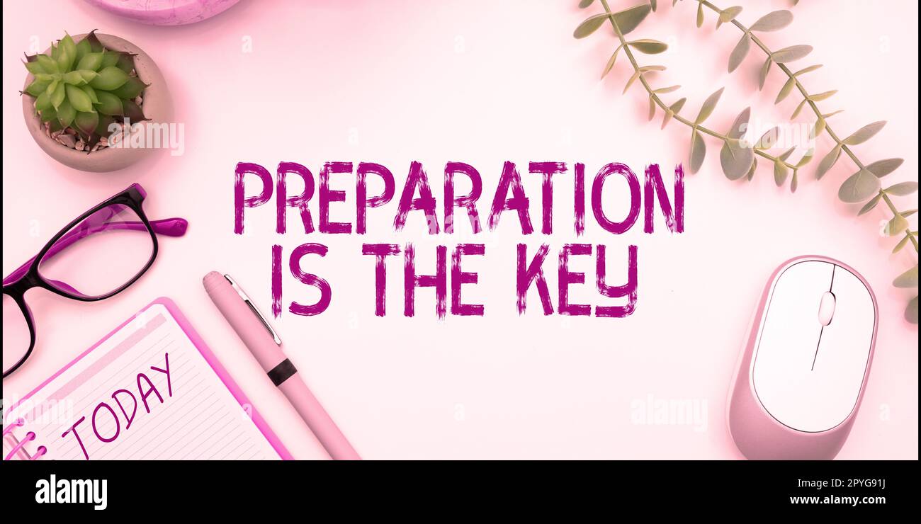 Text caption presenting Preparation Is The Key. Business showcase ... Text caption presenting Preparation Is The Key. Business showcase ...
