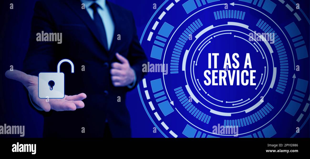 Hand writing sign It As A Service. Word Written on information ...