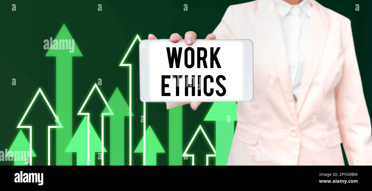 Writing displaying text Work Ethics. Business concept A set of values ...