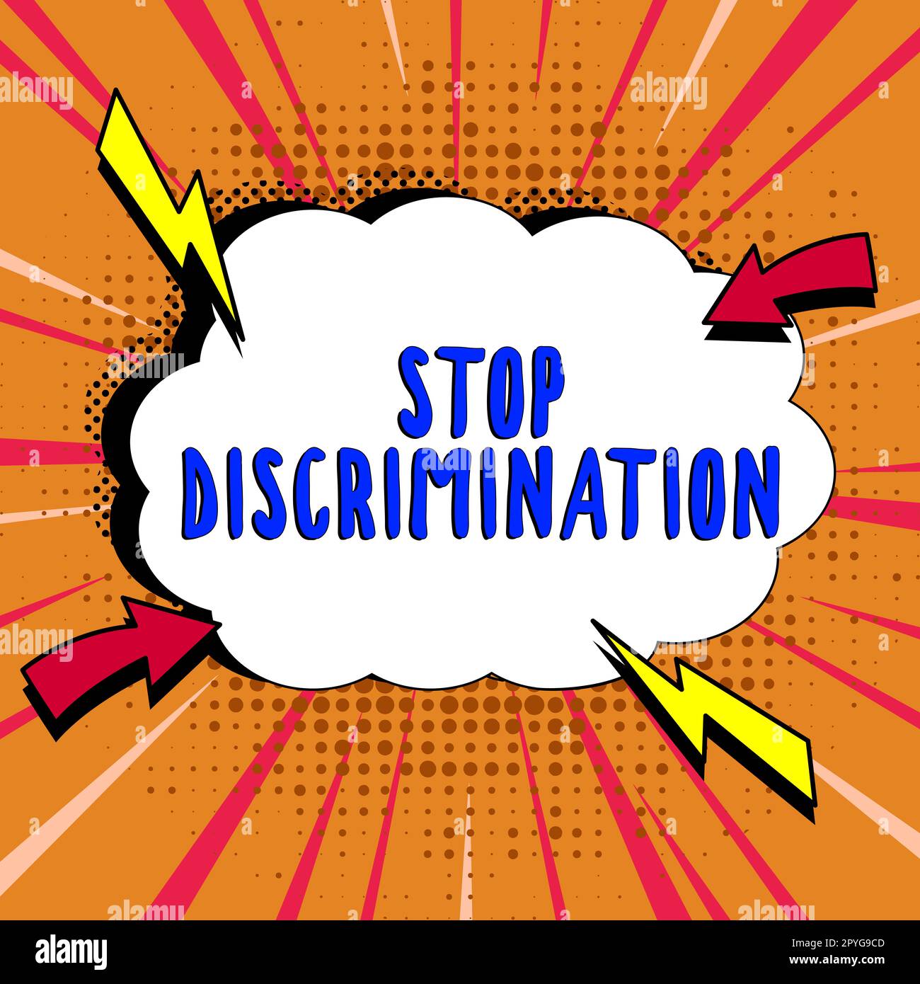 Conceptual caption Stop Discrimination. Word Written on Prevent Illegal ...