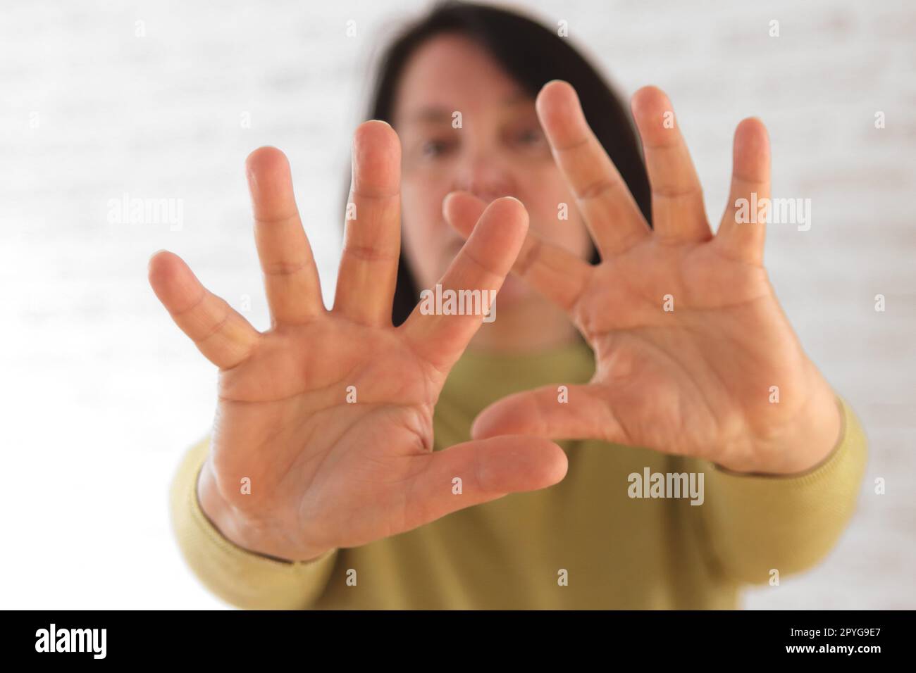 Stop,a woman says no Stock Photo - Alamy