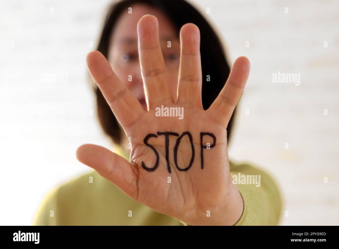 Stop,a woman says no Stock Photo - Alamy