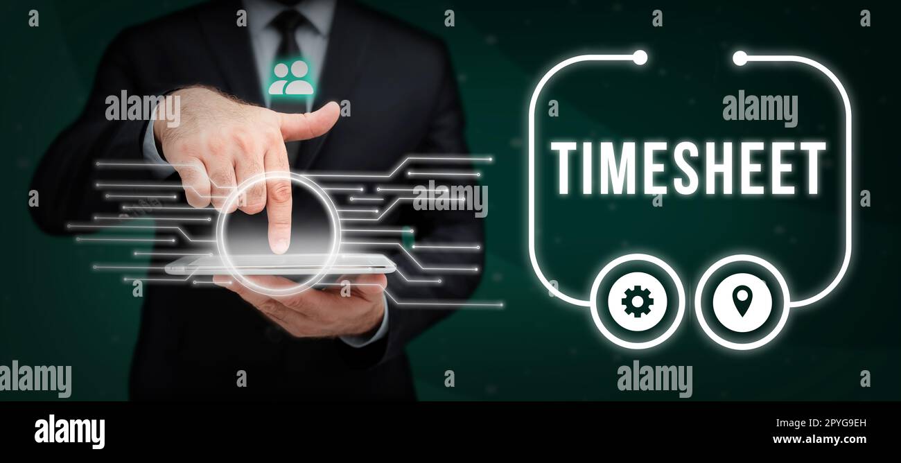 Conceptual display Timesheet. Business overview graphical ...