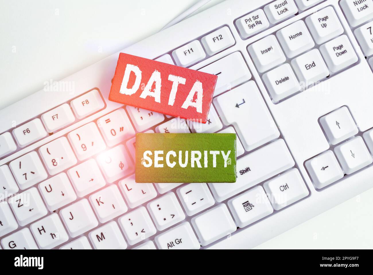 Hand writing sign Data Security. Business showcase Confidentiality Disk ...