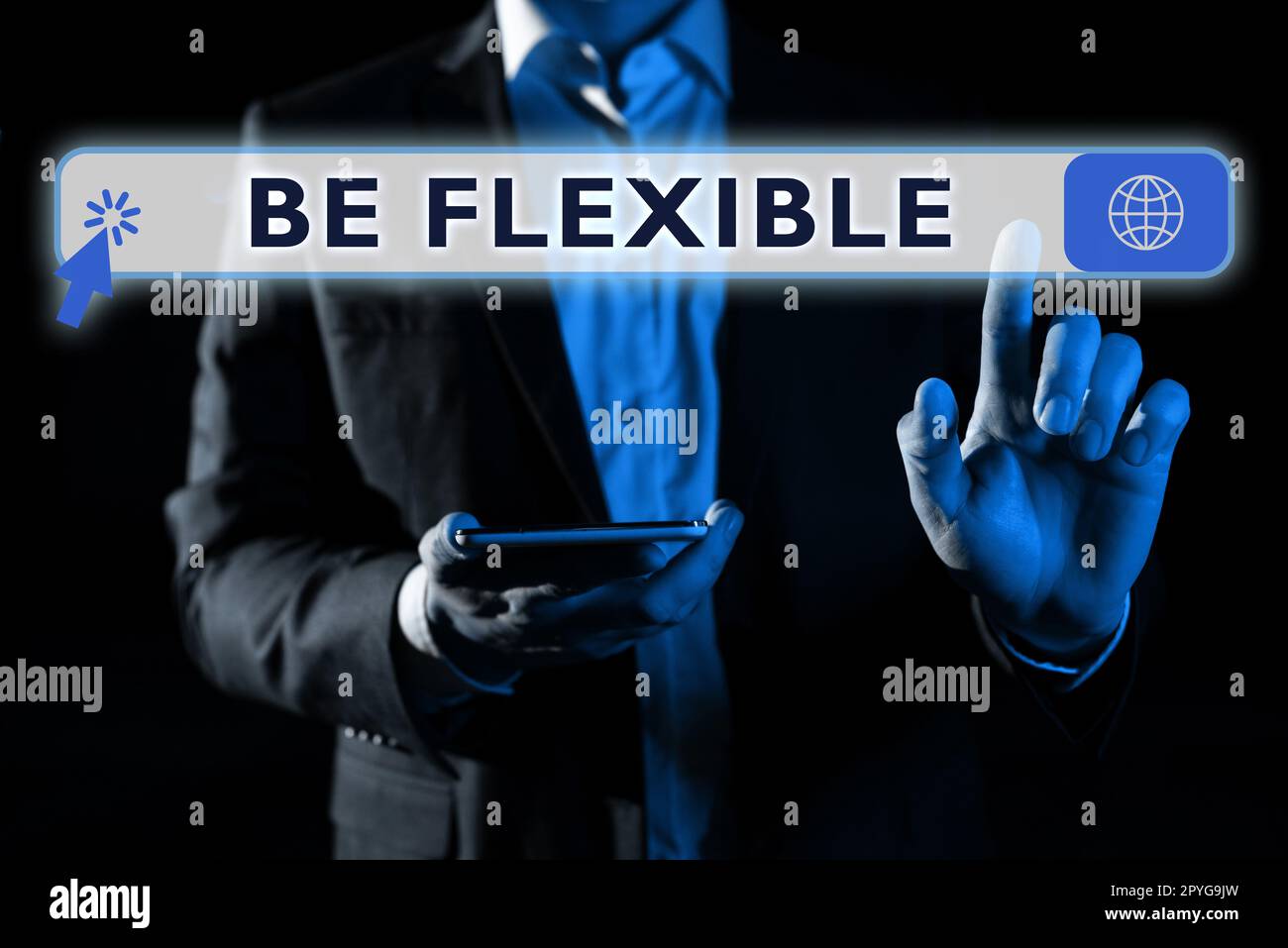 Handwriting text Be Flexible. Word for able to be easily modified to ...