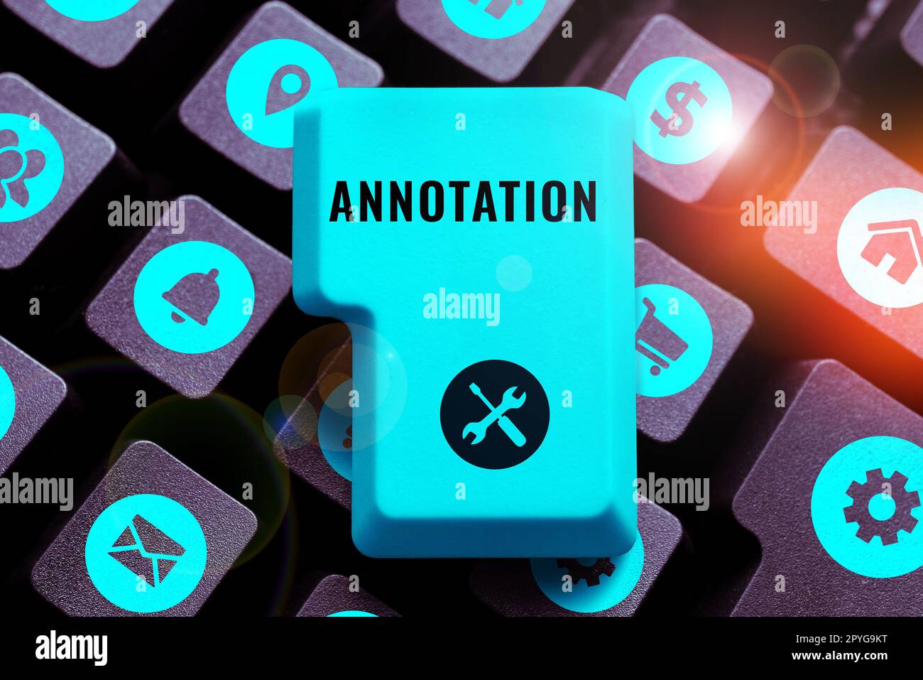 Sign displaying Annotation. Concept meaning note added by way of ...