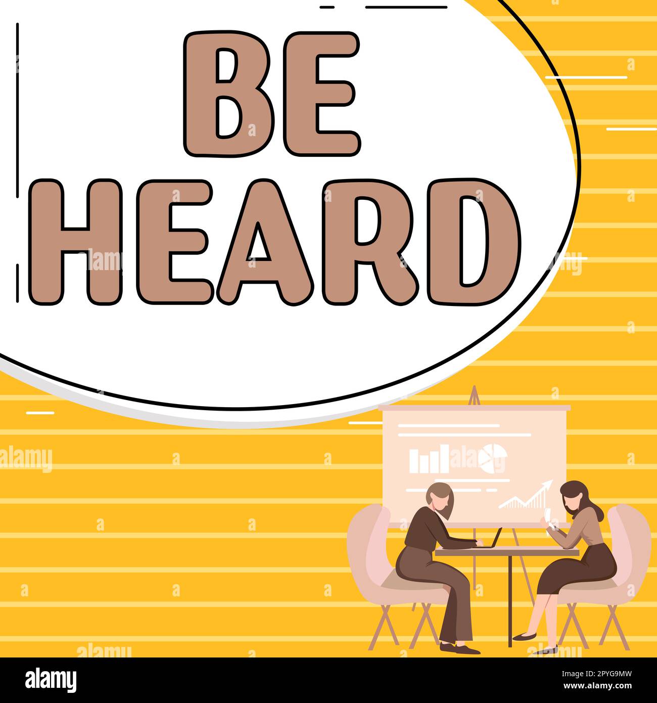 Text sign showing Be Heard. Business approach promote a state of ...