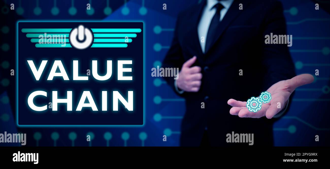 Text showing inspiration Value Chain. Business showcase Business ...