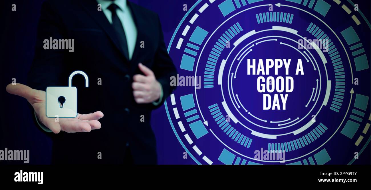 Conceptual caption Happy A Good Day. Business idea Best wishes for you ...