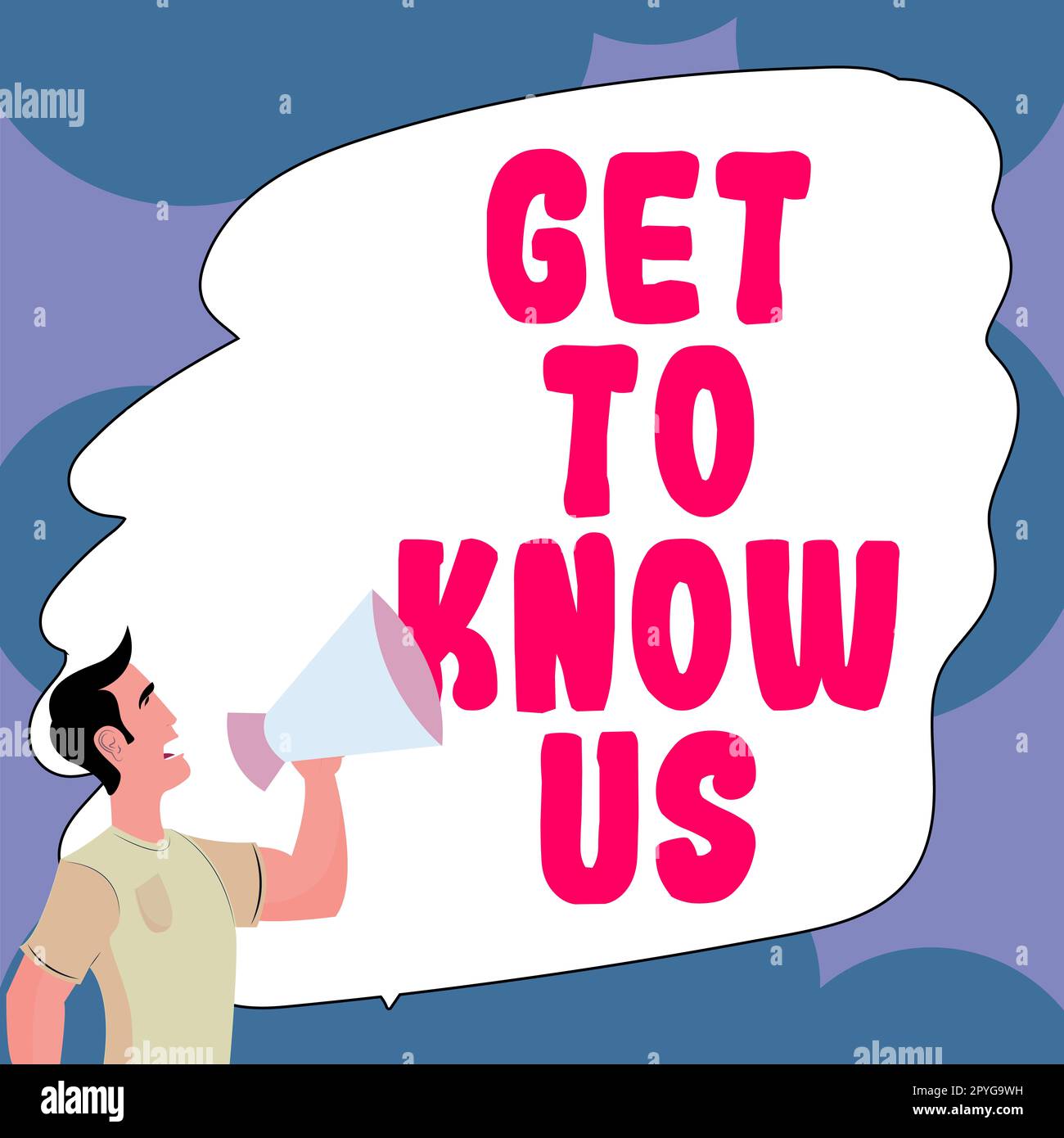 Text showing inspiration Get To Know Us. Business idea acquiring an ...