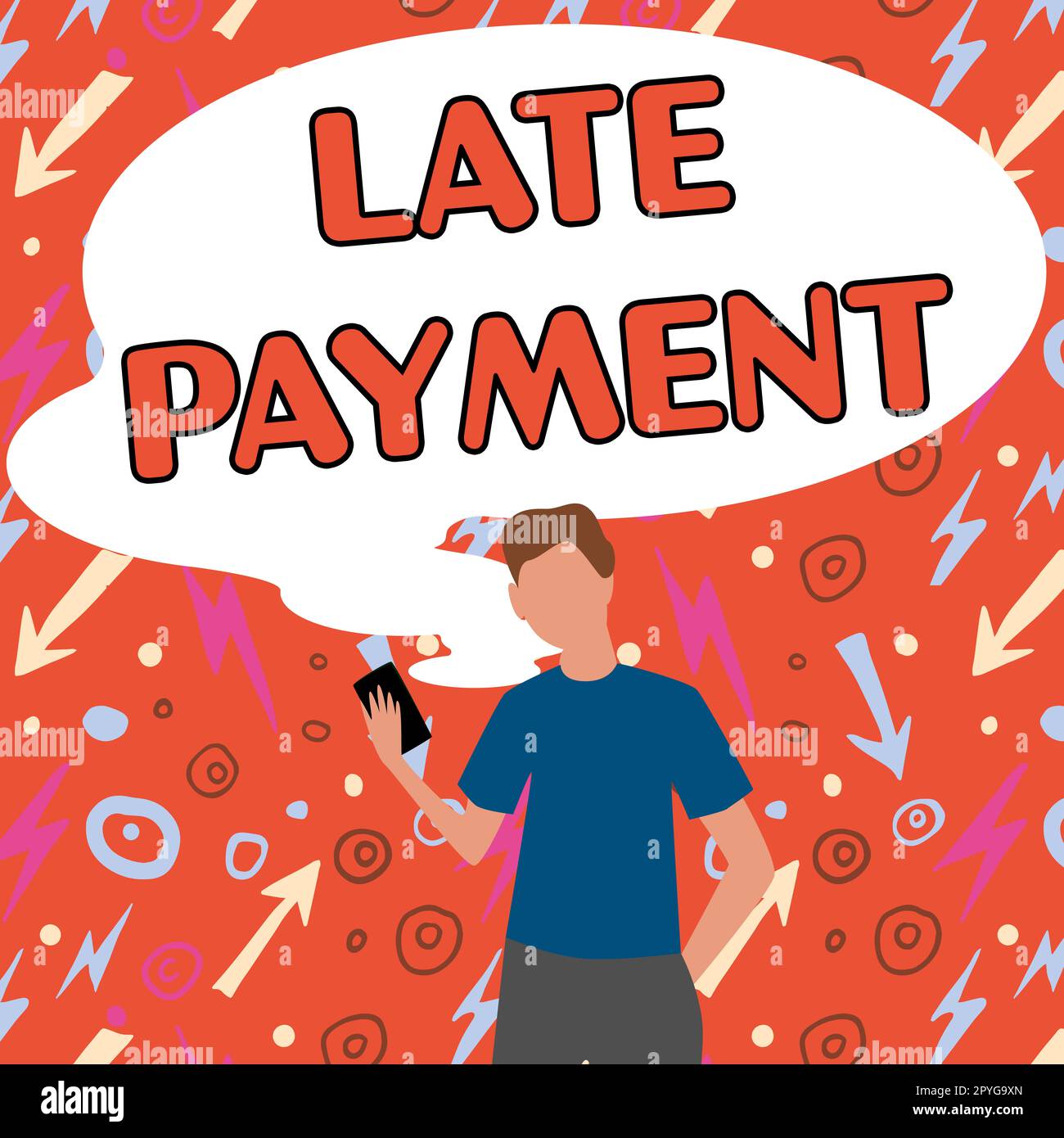 Sign displaying Late Payment. Word for payment made to the lender after ...