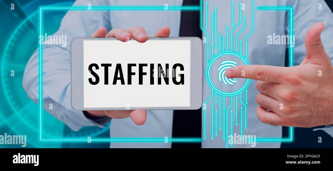 Inspiration showing sign Staffing. Internet Concept The percentage of ...