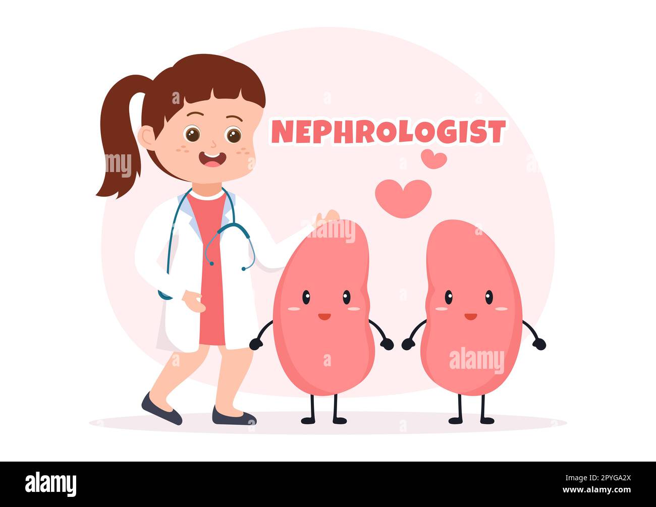Nephrologist Illustration with Kids, Cardiologist, Proctologist and Treat Kidneys Organ in ...