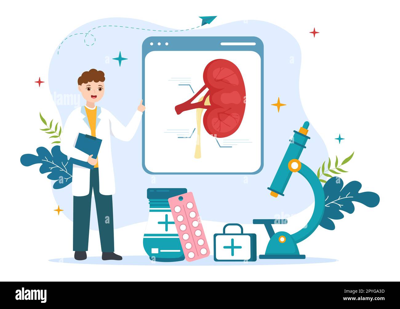 Nephrologist Illustration with Cardiologist, Proctologist and Treat ...