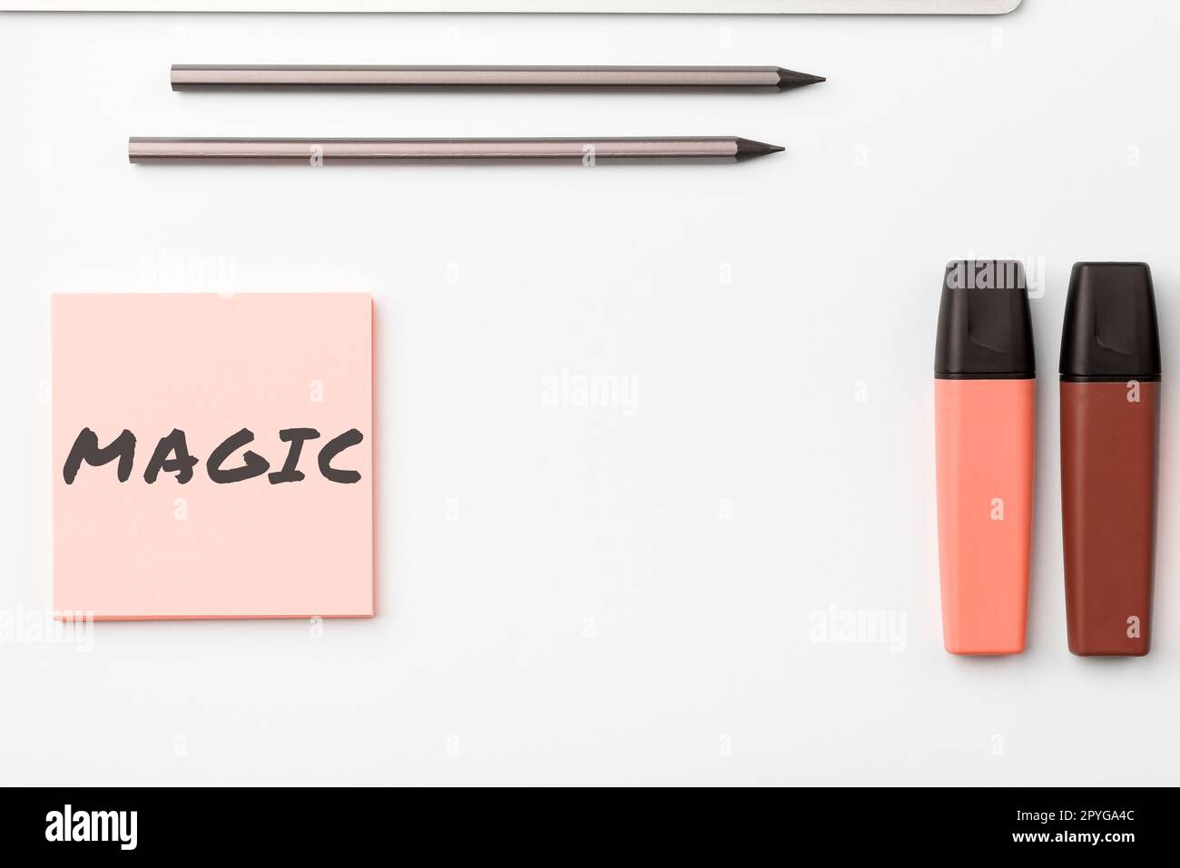 Hand writing sign Magic. Business showcase power of influencing events ...