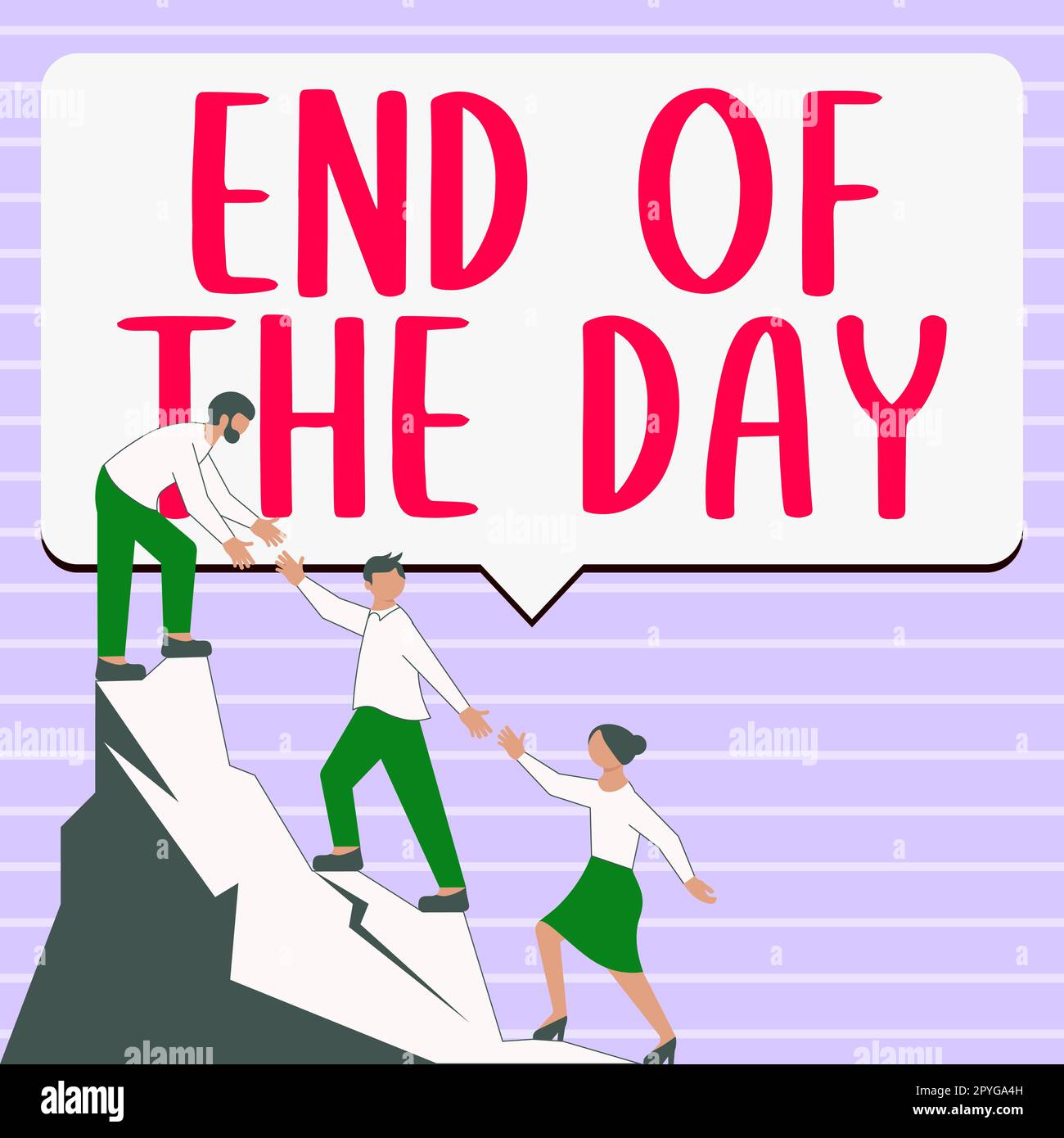 Handwriting text End Of The Day. Concept meaning finishing today ...