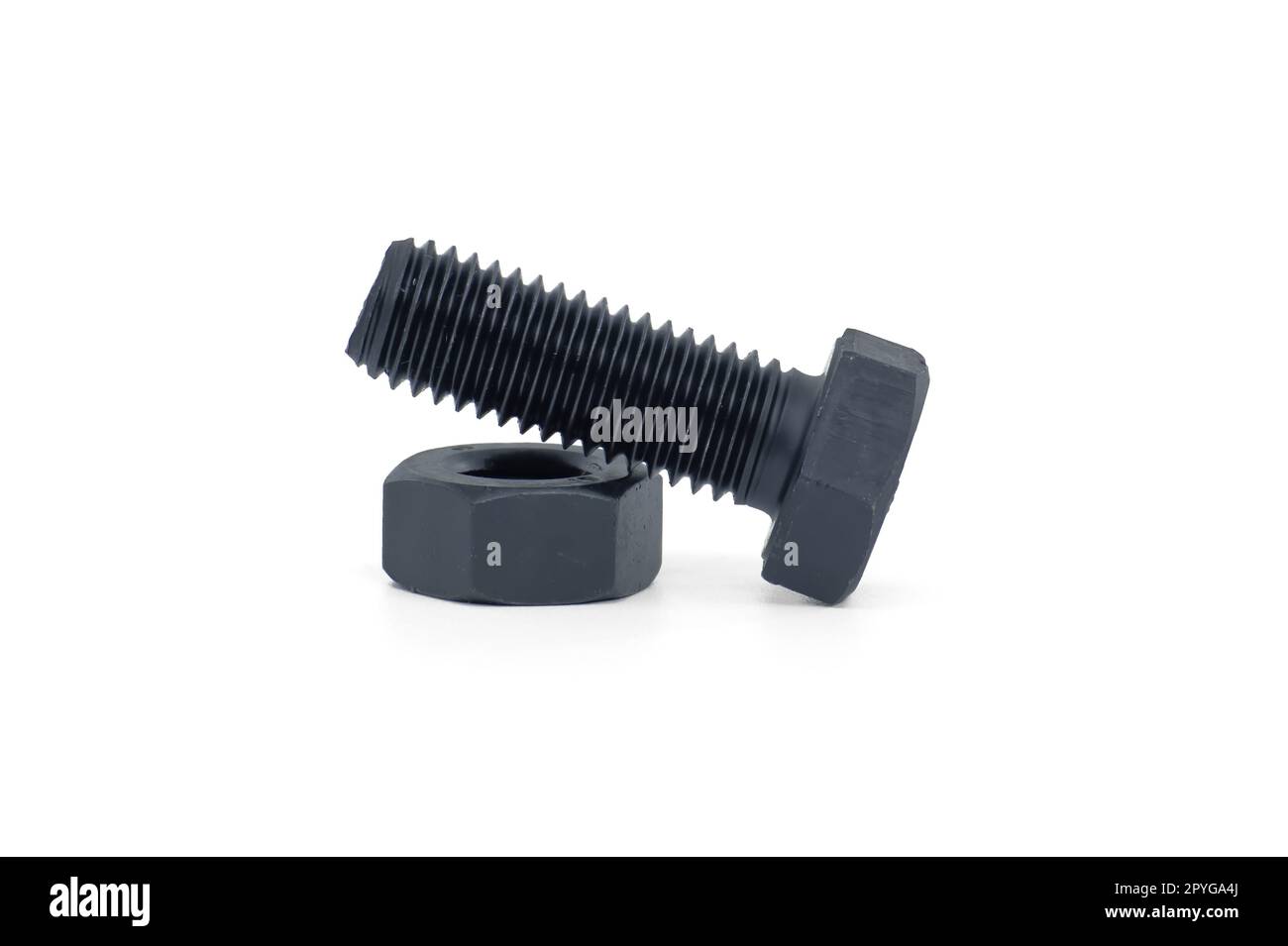 Galvanized bolt and nut isolated on white background Stock Photo - Alamy