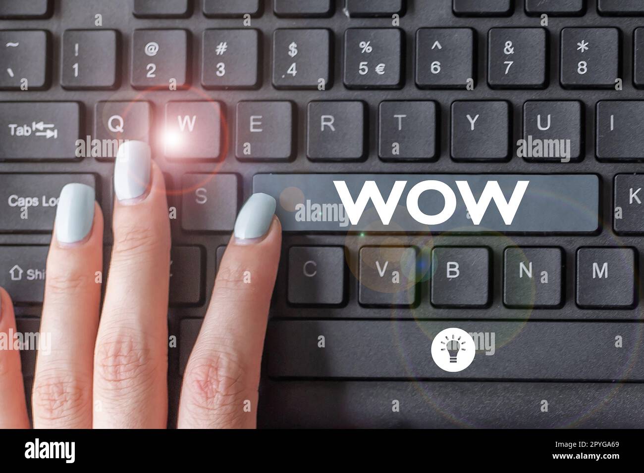 Text sign showing Wow. Business approach Expressing astonishment and ...