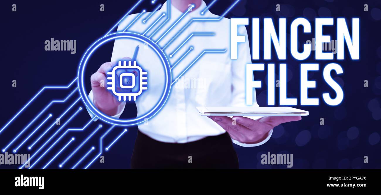 Conceptual caption Fincen Files. Business idea Transactions in ...