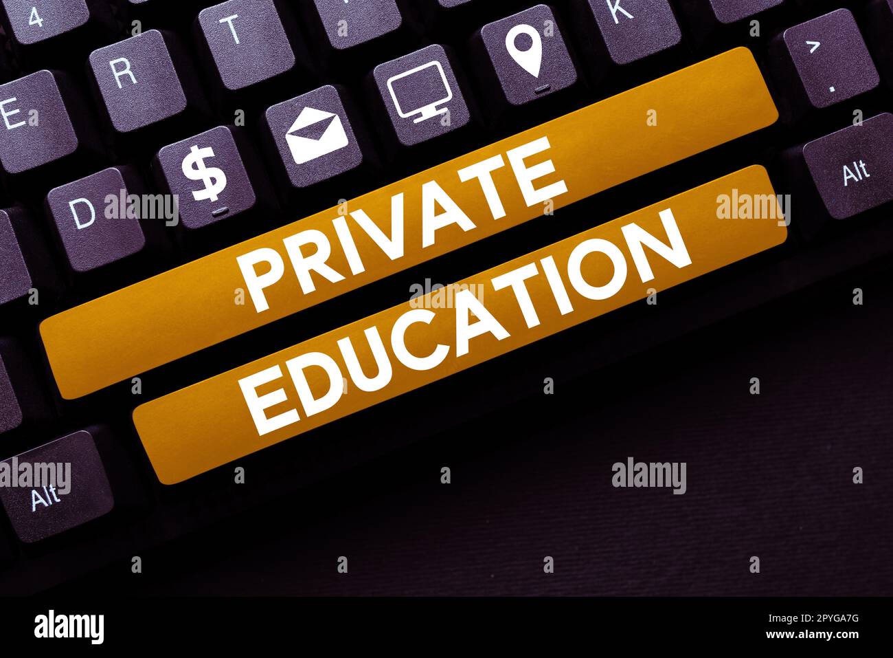 Handwriting text Private Education. Conceptual photo Belonging for use ...