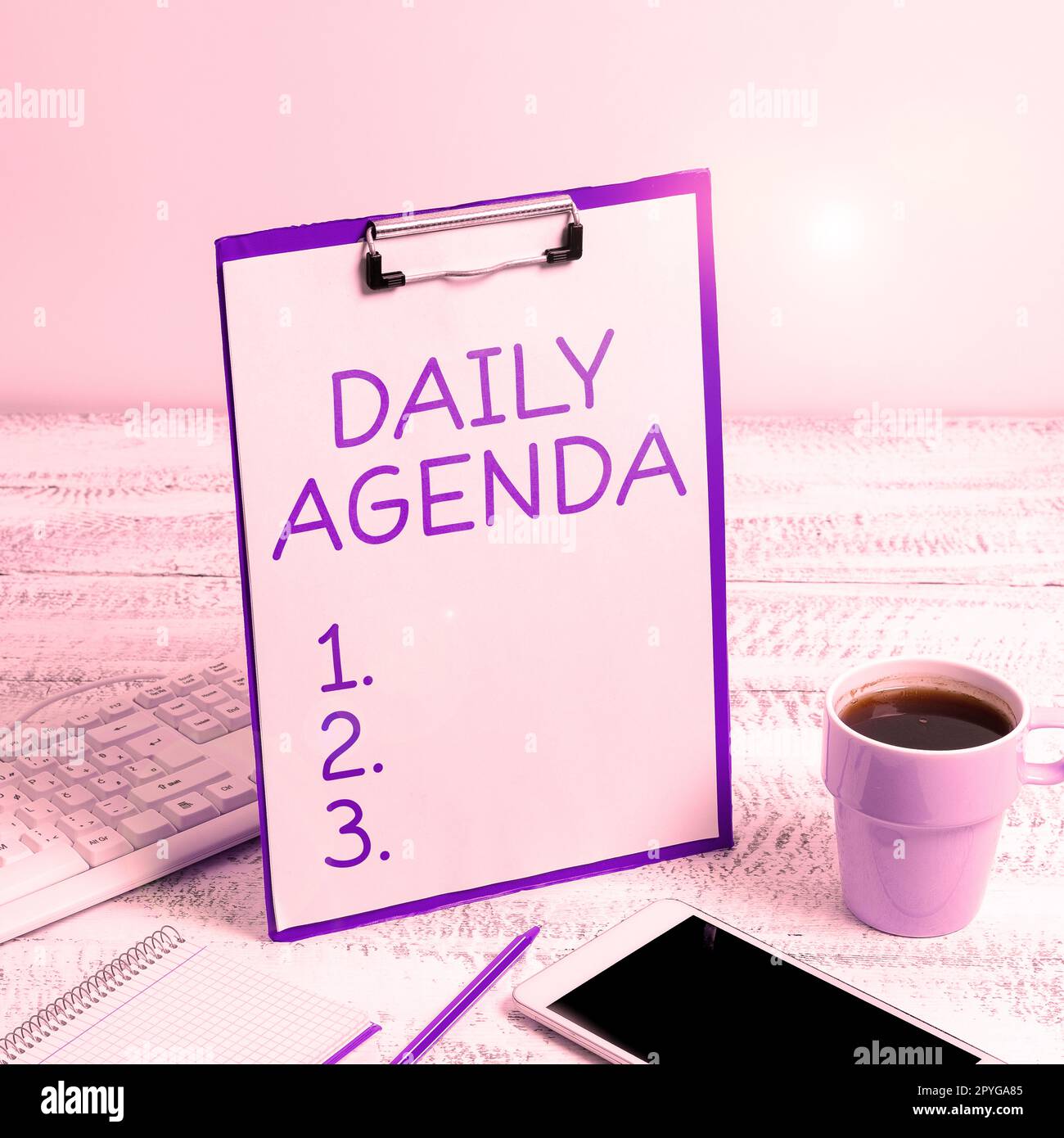 Conceptual caption Daily Agenda. Business idea To do list of items be ...