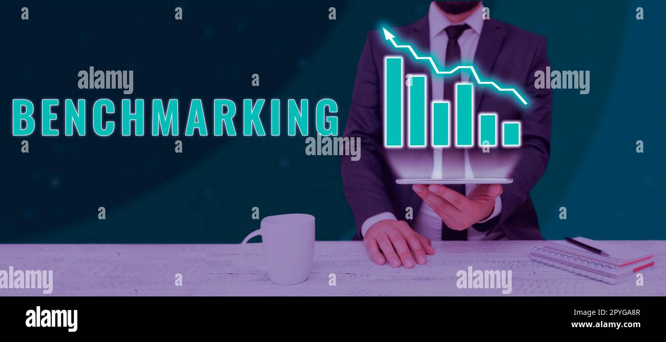 Sign displaying Benchmarking. Business overview Evaluate something by ... Sign displaying Benchmarking. Business overview Evaluate something by ...