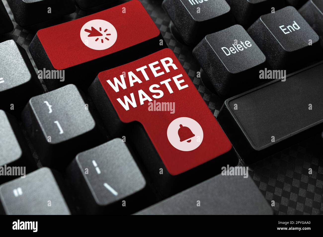 Hand writing sign Water Waste. Conceptual photo liquid that has been ...