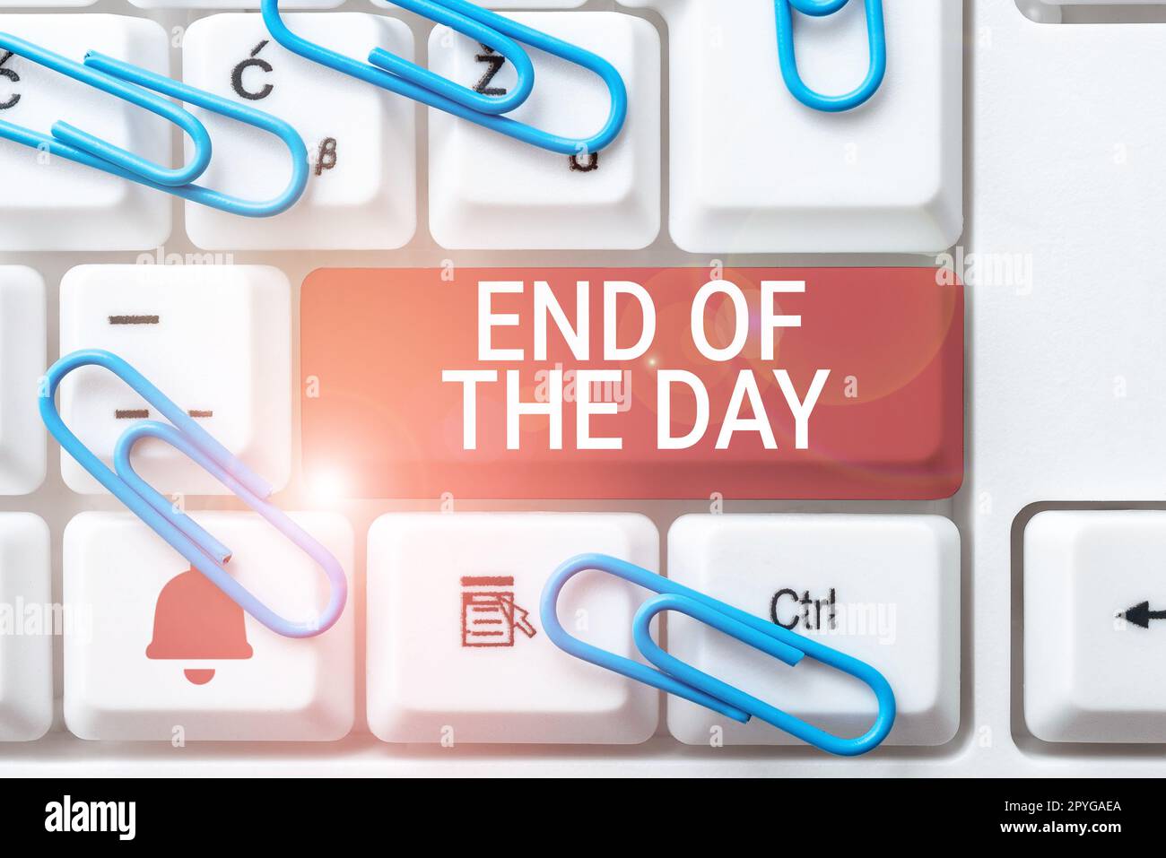 Handwriting text End Of The Day. Word for finishing today activities ...