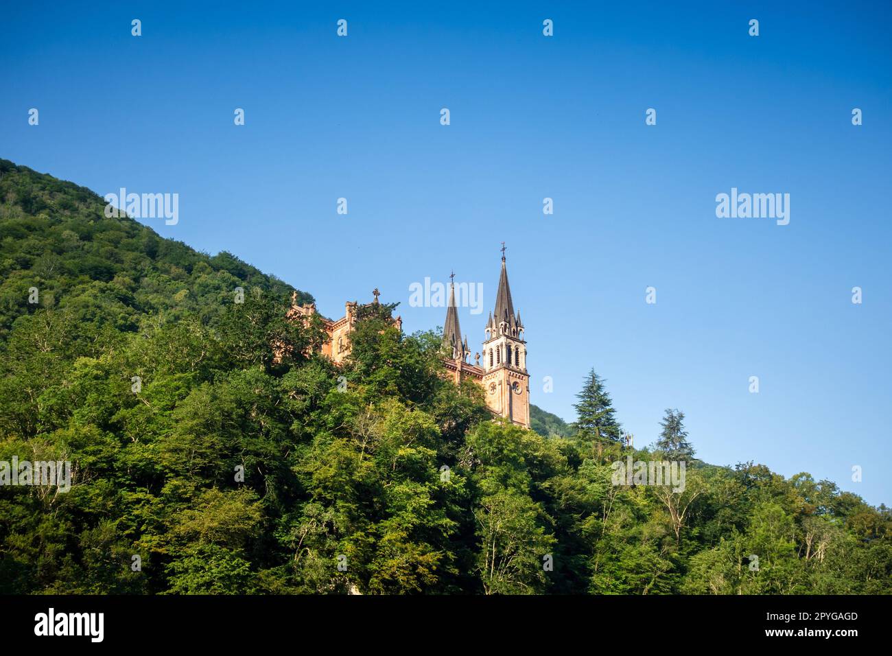 Basilica de Covadonga in Picos de Europa, Asturias, Spain Stock Photo ...