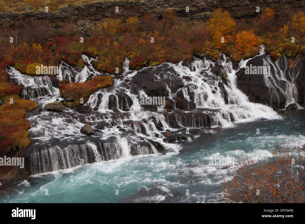 Hraunfossar Waterfall, Iceland Stock Photo - Alamy