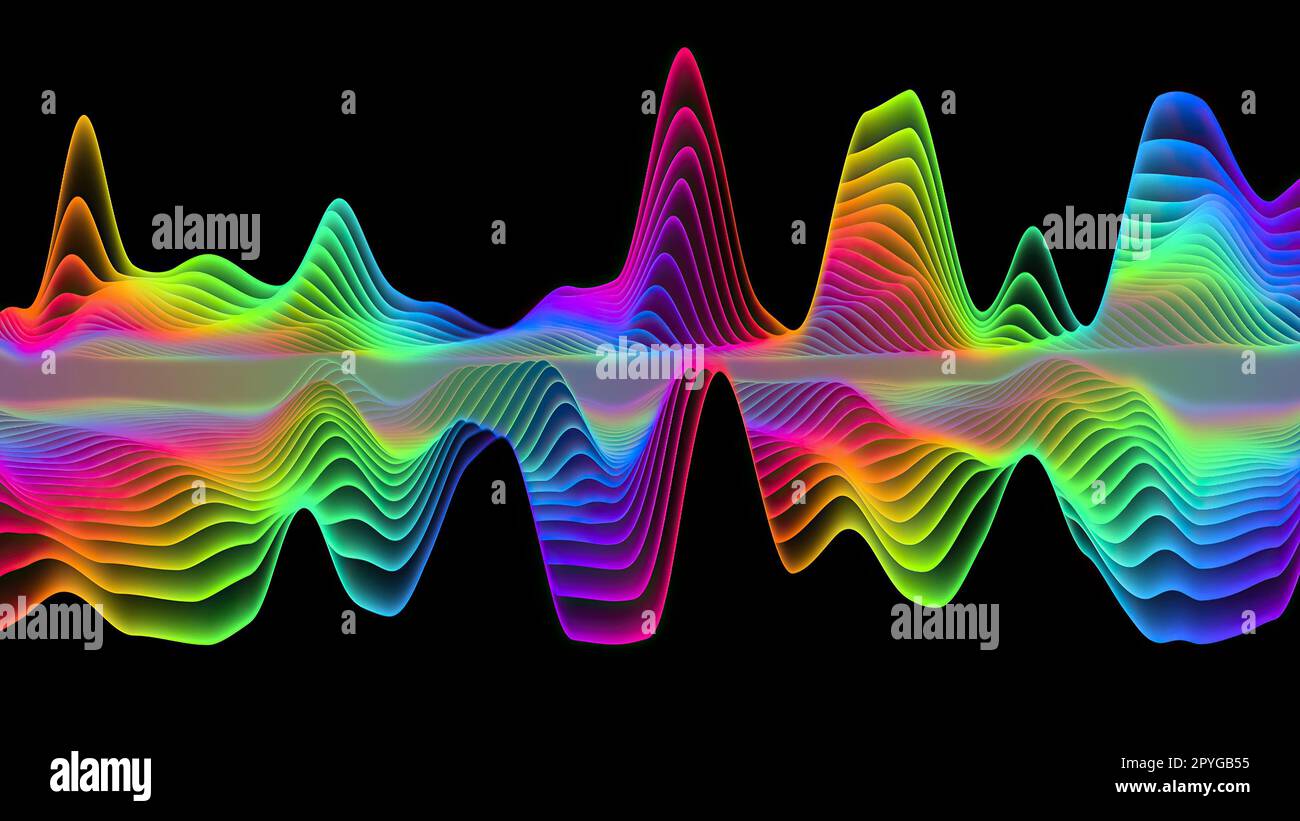 Wave line flowing rainbow color Stock Photo - Alamy