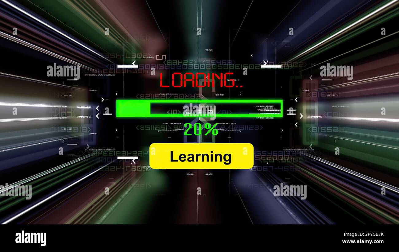 Loading learn progress bar on the screen Stock Photo - Alamy
