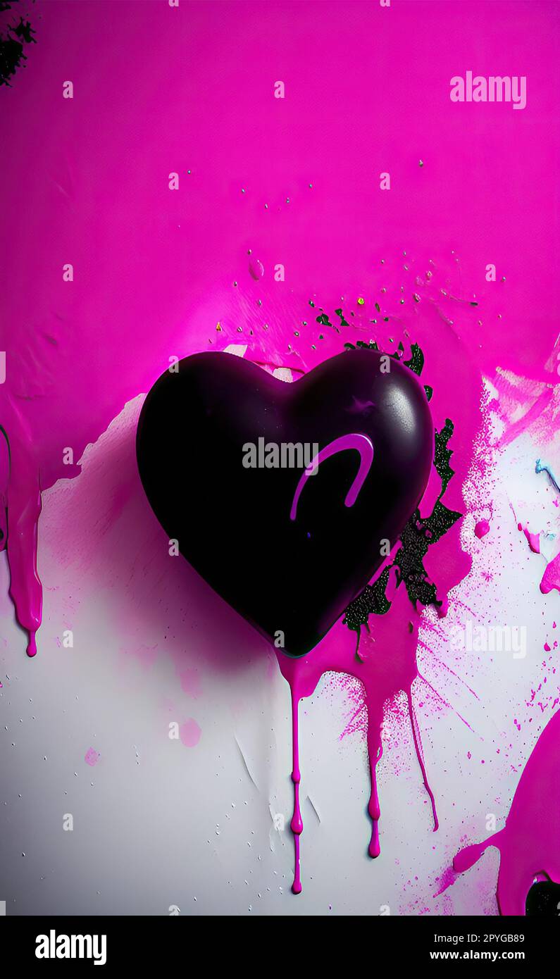 Colorful heart with paint splatters Stock Photo - Alamy