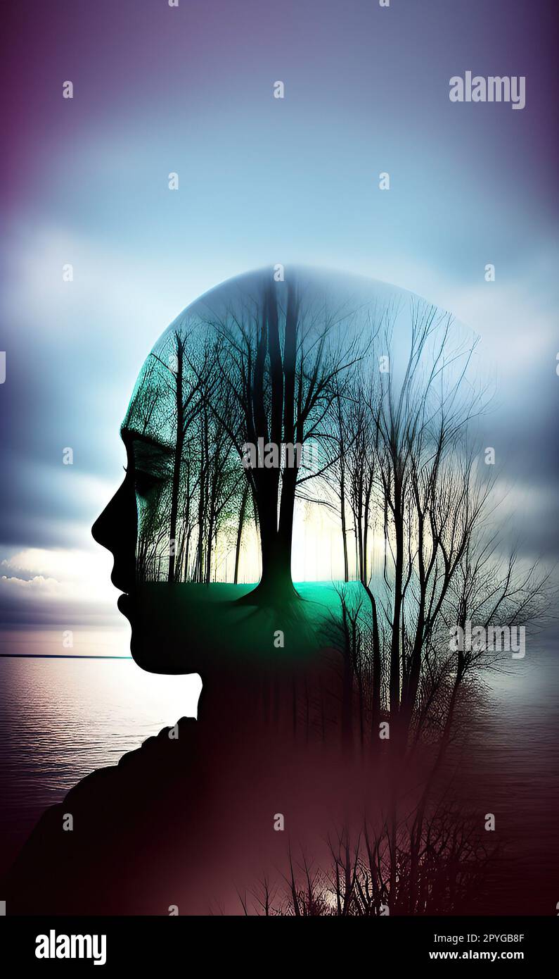 Human head with bipolar mental disorder Stock Photo - Alamy