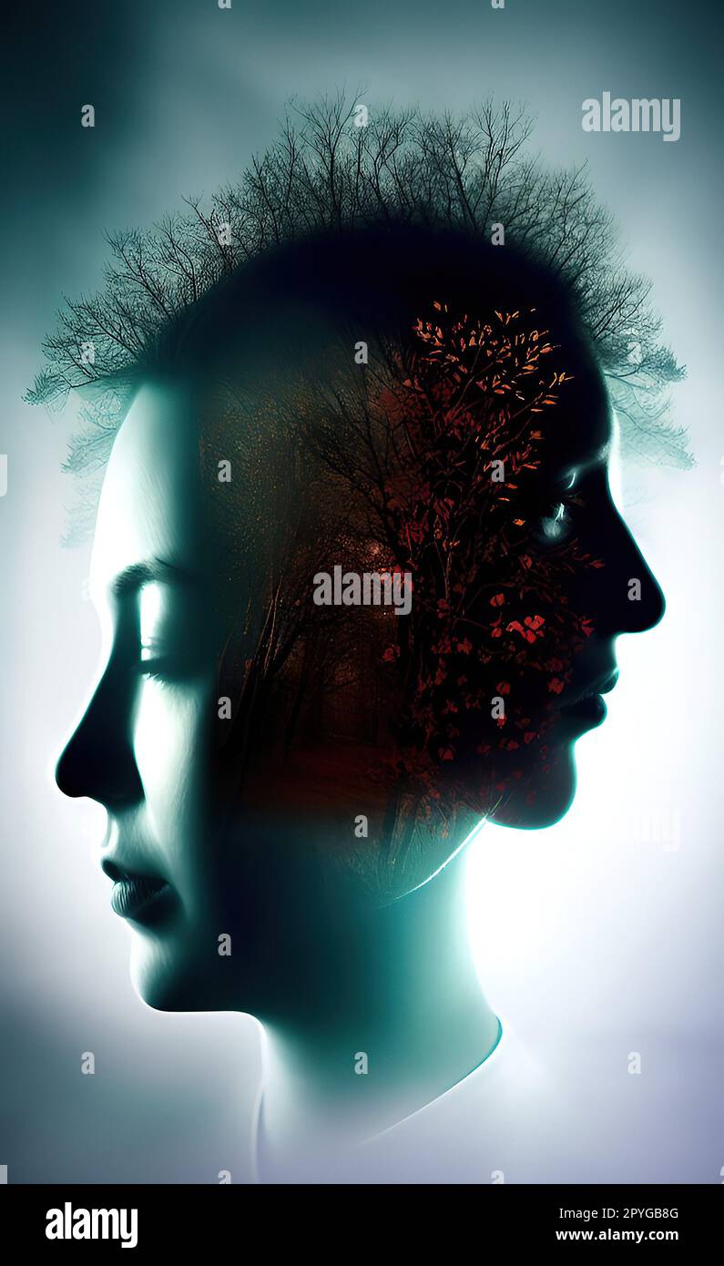 Human head with bipolar mental disorder Stock Photo - Alamy
