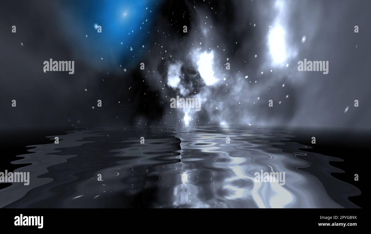 Space Universe With Stars And Galaxies reflected in water Stock Photo ...