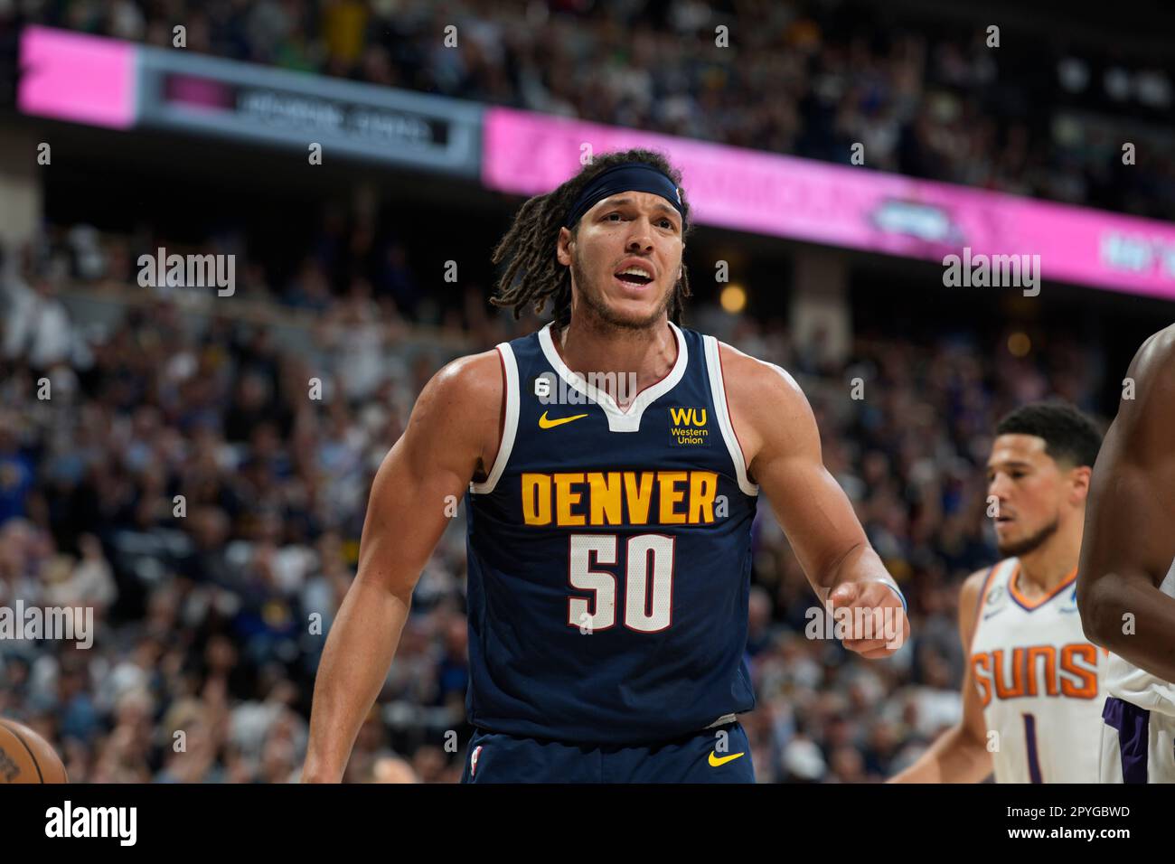 Denver Nuggets forward Aaron Gordon (50) in the first half of Game 2 of an NBA second-round ...